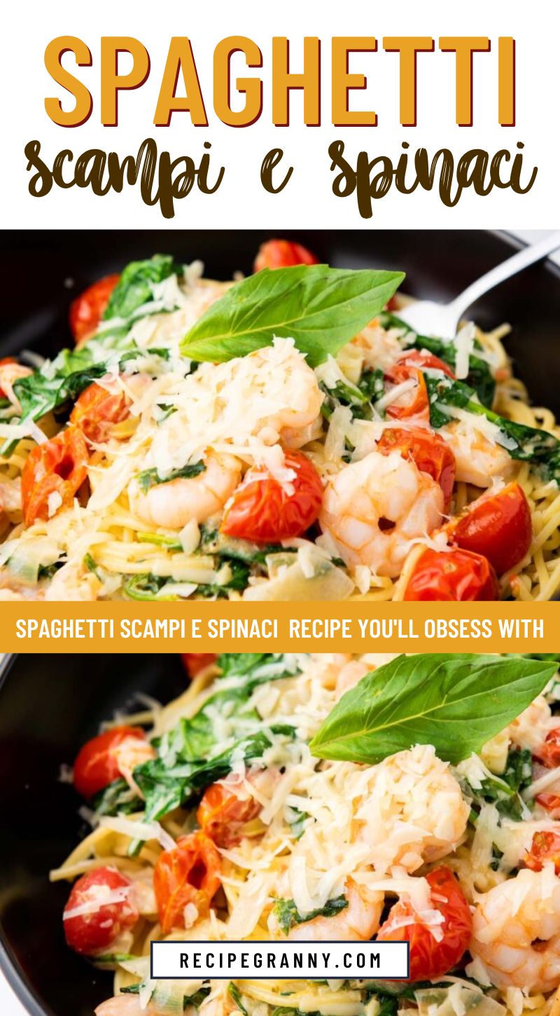 Spaghetti Scampi e Spinaci - Recipe Granny